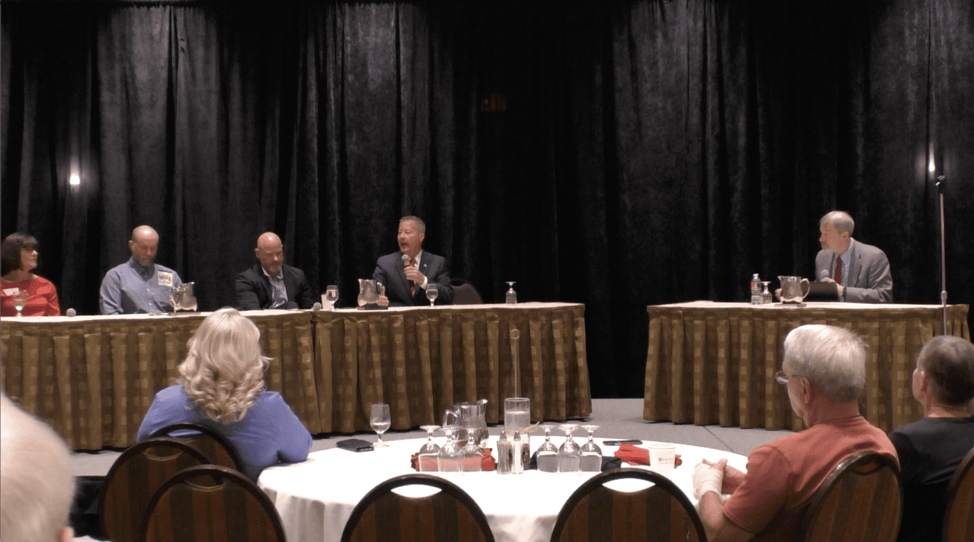 Republican Debate for Montana's Congressional District 1. From left are ...